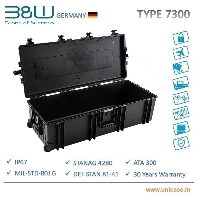 Large IP67 rifle hard case with wheels B&W international MIL grade